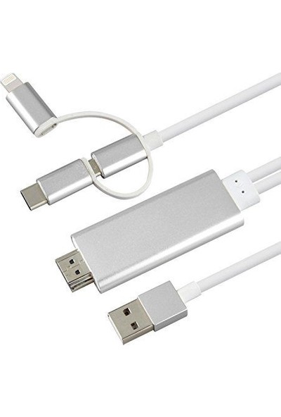 Mirascreen 3 in 1 Görüntü Aktarma Kablosu Telefondan Televizyona Görüntü Aktarma Kablosu Mirascreen 3 in 1 Görüntü Aktarma Kablosu Telefondan Televizyona Görüntü Aktarma Kablosu