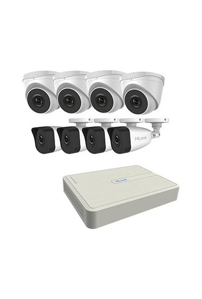 Hilook 8'li Kamera Seti 4 Dış Ortam 4 Iç Ortam