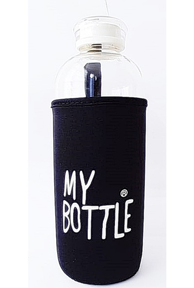 My Bottle Borosilikat Cam Matara Cam Şişe 1 Lt Siyah My Bottle Borosilikat Cam Matara Cam Şişe 1 Lt Siyah