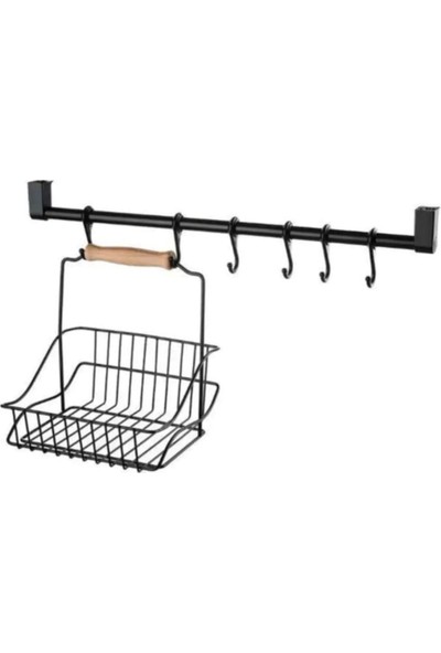 Sas Ferforje Metal Sepet Askı ve Kanca Set