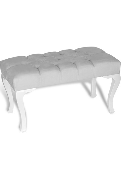 Hausev Kapitoneli Bench Puf Gri