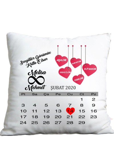 Nil Hediye 14 Şubat Sevgililer Günü Kişiye Özel Yastık