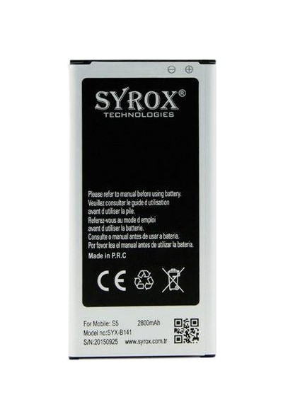 Syrox Samsung Galaxy S5 Batarya 2800 mAh - B141 -