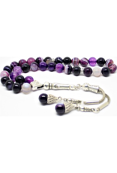 Joydizayn Çizgili Akik Taşı Tesbih Doğal Taş Joydizayn Çizgili Akik Taşı Tesbih Doğal Taş