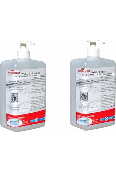 Worldchem Jel El Dezenfektanı. Alkol Bazlı Durulamasız. Worldchem. 1 Kgx2 Adet Worldchem Jel El Dezenfektanı. Alkol Bazlı Durulamasız. Worldchem. 1 Kgx2 Adet
