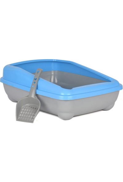 Kedi Tuvalet Kum Kabı 50 x 37 x 13.5 cm Açık Mavi + Kürek Kedi Tuvalet Kum Kabı 50 x 37 x 13.5 cm Açık Mavi + Kürek