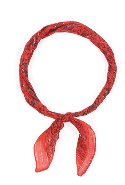 Mavi Kadın Desenli Kırmızı Bandana 197386-30739