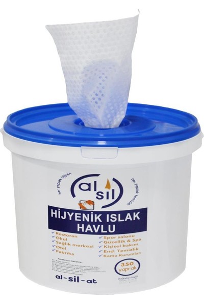 Alsil Hijyenik Islak Havlu Kovası Tek Kullanımlık 350 Yaprak Alsil Hijyenik Islak Havlu Kovası Tek Kullanımlık 350 Yaprak