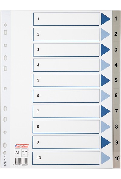 Bigpoint PP Seperatör 1-10 Rakamlı 30'lu Kutu