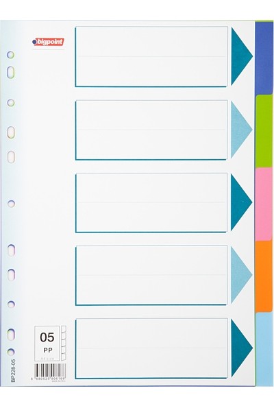 Bigpoint PP Seperatör 5 Renkli 50'li Kutu Bigpoint PP Seperatör 5 Renkli 50'li Kutu
