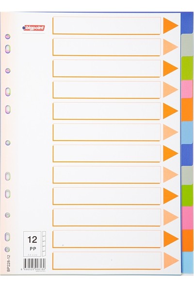 Bigpoint PP Seperatör 12 Renkli 25'li Kutu Bigpoint PP Seperatör 12 Renkli 25'li Kutu