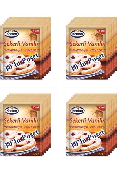 Kenton Hamur Şekerli Vanilin 10'lu 4'lü