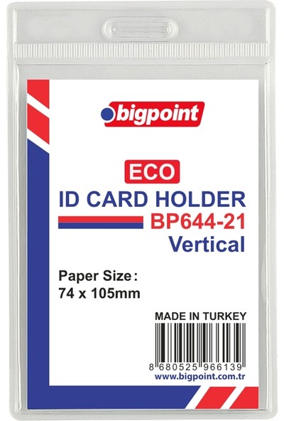 Bigpoint Eco Kart Poşeti Dikey 74x105mm 100'lü Poşet