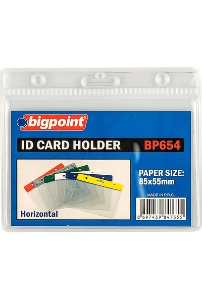 Bigpoint Kart Poşeti Yatay Şeffaf 85x55mm 10'lu Poşet