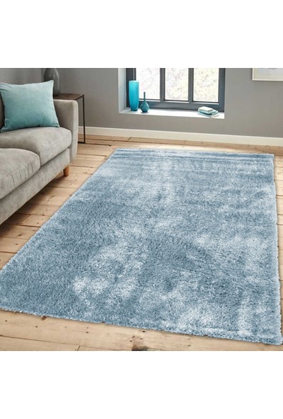 Hepsi Home Micropolyester Shaggy Halı Antrasit - Mavi