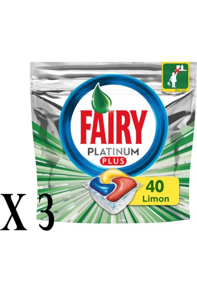 Fairy Platinum Plus 40 Yıkama Bulaşık Makinesi Deterjanı Kapsülü x 3 Adet Fairy Platinum Plus 40 Yıkama Bulaşık Makinesi Deterjanı Kapsülü x 3 Adet