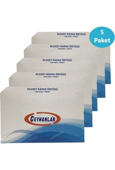 Ceyhanlar Klozet Kapak Örtüsü 5 Paket 1250 Adet Ceyhanlar Klozet Kapak Örtüsü 5 Paket 1250 Adet