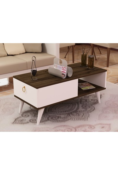 Cantek Miray Orta Sehpa Ceviz-Beyaz