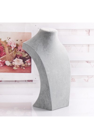 Aydın Dekor Kolye Sergileme Mankeni Gri Süett Büyük Boy Aydın Dekor Kolye Sergileme Mankeni Gri Süett Büyük Boy