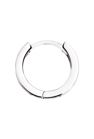 Altın Sepeti Beyaz Altın Klasik Halka Erkek Küpe