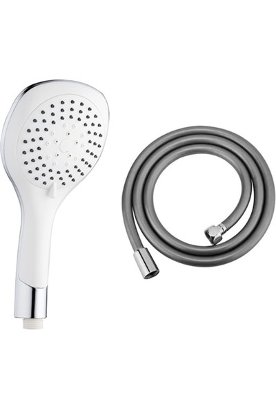 Tema Bianco Duş Başlığı + Tema Vera Pvc Duş Hortumu 150 cm Duş Seti