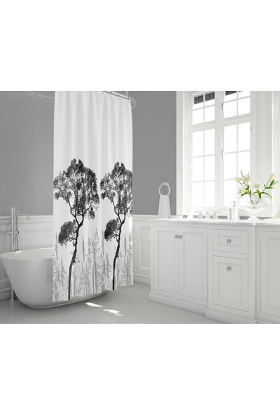 Zethome Tropik Banyo Duş Perdesi 3391 Çift Kanat 200 x 210 cm