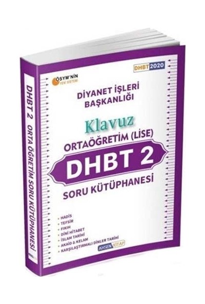 Ahsen Kitap 2020 DHBT 2 Ortaöğretim (Lise) Kılavuz Soru Kütüphanesi