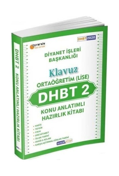 Ahsen Kitap 2020 DHBT 2 Ortaöğretim (Lise) Konu Anlatımlı Hazırlık Kitabı Ahsen Kitap 2020 DHBT 2 Ortaöğretim (Lise) Konu Anlatımlı Hazırlık Kitabı