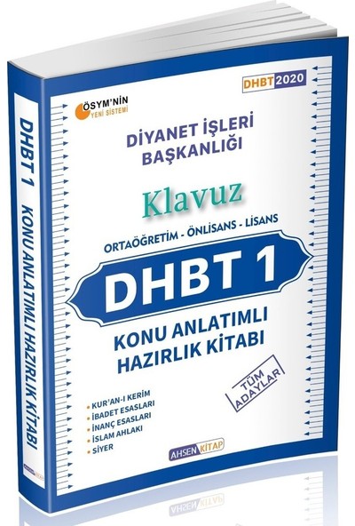 Ahsen Kitap DHBT 1 Tüm Adaylar Için Konu Anlatımlı Soru Bankası Ahsen Kitap DHBT 1 Tüm Adaylar Için Konu Anlatımlı Soru Bankası