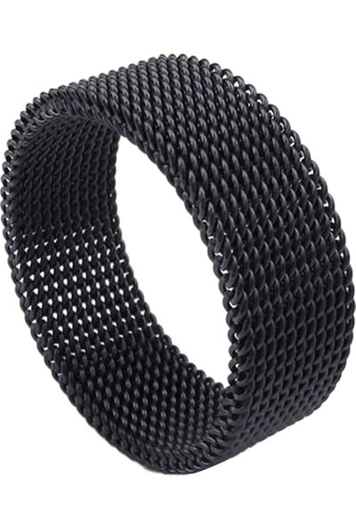 Takı Dükkanı Siyah Örgü Hasır Esnek Erkek Çelik Yüzük Unisex Rings Sb2 Takı Dükkanı Siyah Örgü Hasır Esnek Erkek Çelik Yüzük Unisex Rings Sb2