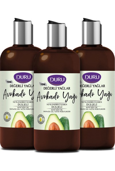 Duru Değerli Yağlar Nemlendiricili Avokado Yağı Duş Jeli 3 x 500 ml Duru Değerli Yağlar Nemlendiricili Avokado Yağı Duş Jeli 3 x 500 ml