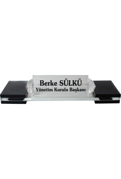 Ikiyıldız Kristal AS082 Kişiye Özel Baskılı Masaüstü Isimlik