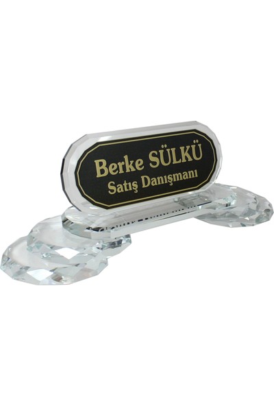 Ikiyıldız Kristal AS079 Kişiye Özel Masaüstü Isimlik