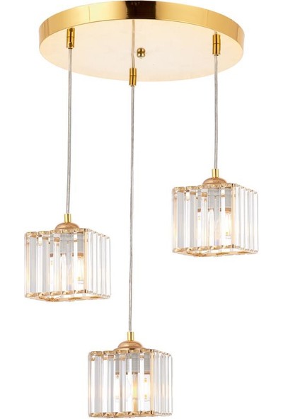 Eray Aydınlatma Ery 3729-48-03 Sarı Kare 3 Lü Avize