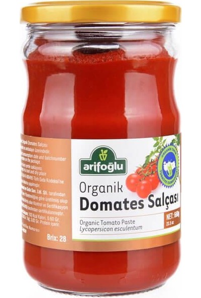 Arifoğlu Organik Domates Salçası 660 Gr