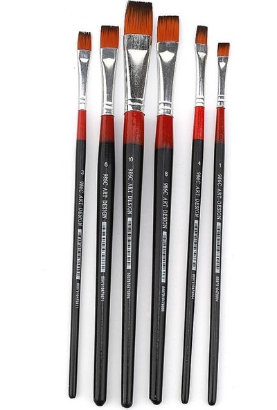 Art Desing Fırça Seti 6'lı Düz - Kesik Uçlu Art Desing Fırça Seti 6'lı Düz - Kesik Uçlu