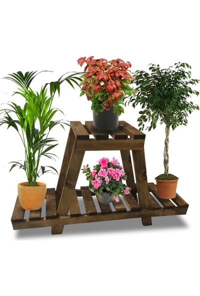 Woodenart Masif Akça Ağaç Ahşap Çiçeklik