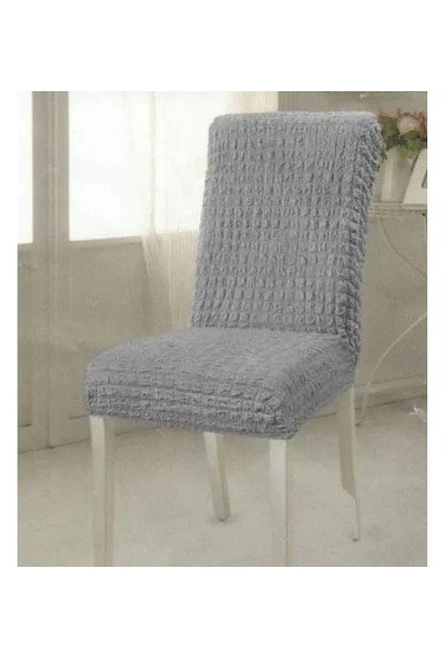 Altın Kelebek Sandalye Kılıfı Likralı Bürümcük Açık Gri