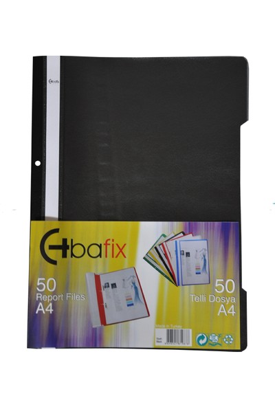 Bafix Telli A4 için Plastik Dosya 50'li - Siyah Bafix Telli A4 için Plastik Dosya 50'li - Siyah