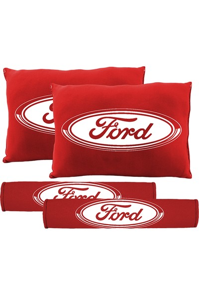 BT Ford Logolu Boyun Yastığı Ve Kemer Pedi Kırmızı BT Ford Logolu Boyun Yastığı Ve Kemer Pedi Kırmızı