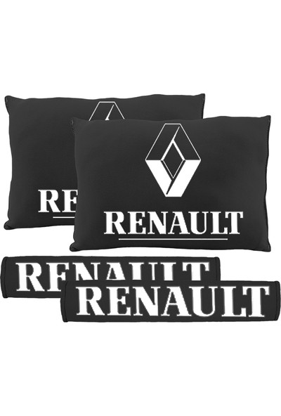 BT Renault Logolu Boyun Yastığı Ve Kemer Pedi Siyah BT Renault Logolu Boyun Yastığı Ve Kemer Pedi Siyah