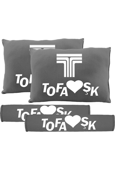 BT Tofaşk Logolu Boyun Yastığı Ve Kemer Pedi Gri BT Tofaşk Logolu Boyun Yastığı Ve Kemer Pedi Gri