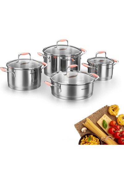 Korkmaz A1979-1 Flora 8 Parça Tencere Takımı