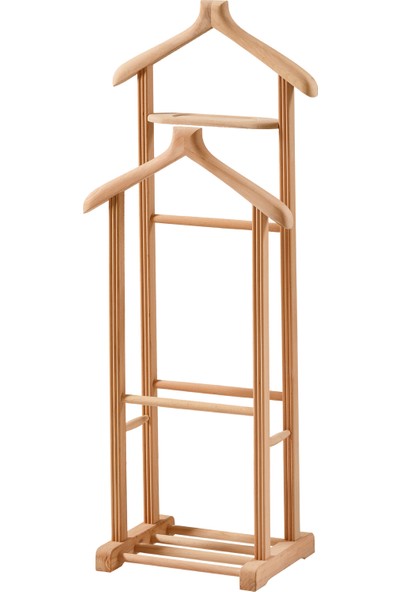 Ahşap Keyfi Çift Tepeli Ahşap Dilsiz Uşak Askılık