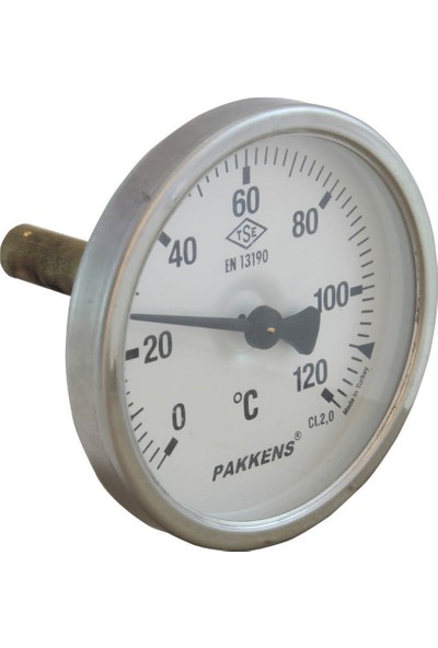 Pakkens Çap 63 mm 120 C° 5 cm Dalma Boylu Problu Mekanik Termometre
