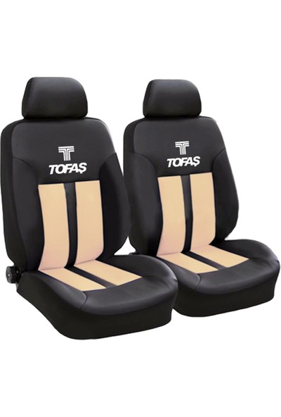 BT Tofaş Logolu Ön-Arka Derili Oto Koltuk Kılıfı Krem BT Tofaş Logolu Ön-Arka Derili Oto Koltuk Kılıfı Krem