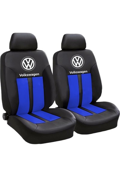 BT Volkswagen Logolu Ön-Arka Derili Oto Koltuk Kılıfı Mavi