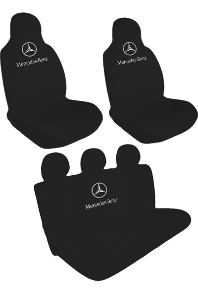 BT Mercedes Logolu Ön-Arka Penye Oto Servis Kılıfı Siyah BT Mercedes Logolu Ön-Arka Penye Oto Servis Kılıfı Siyah