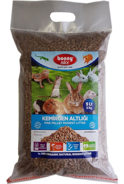 Bonny Nice Çam Pelet Kemirgen Altlığı 5 kg 9 lt
