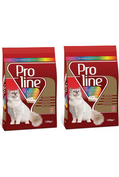 Pro Line Optimum Renkli Taneli Tavuklu Yetişkin Kedi Maması 1.5 kg x 2 Adet Pro Line Optimum Renkli Taneli Tavuklu Yetişkin Kedi Maması 1.5 kg x 2 Adet